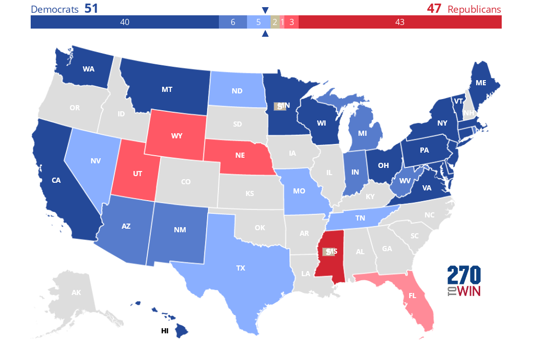 2018 Senate Election Interactive Map - 270toWin 2018 Senate Election Interactive Map - 270toWin