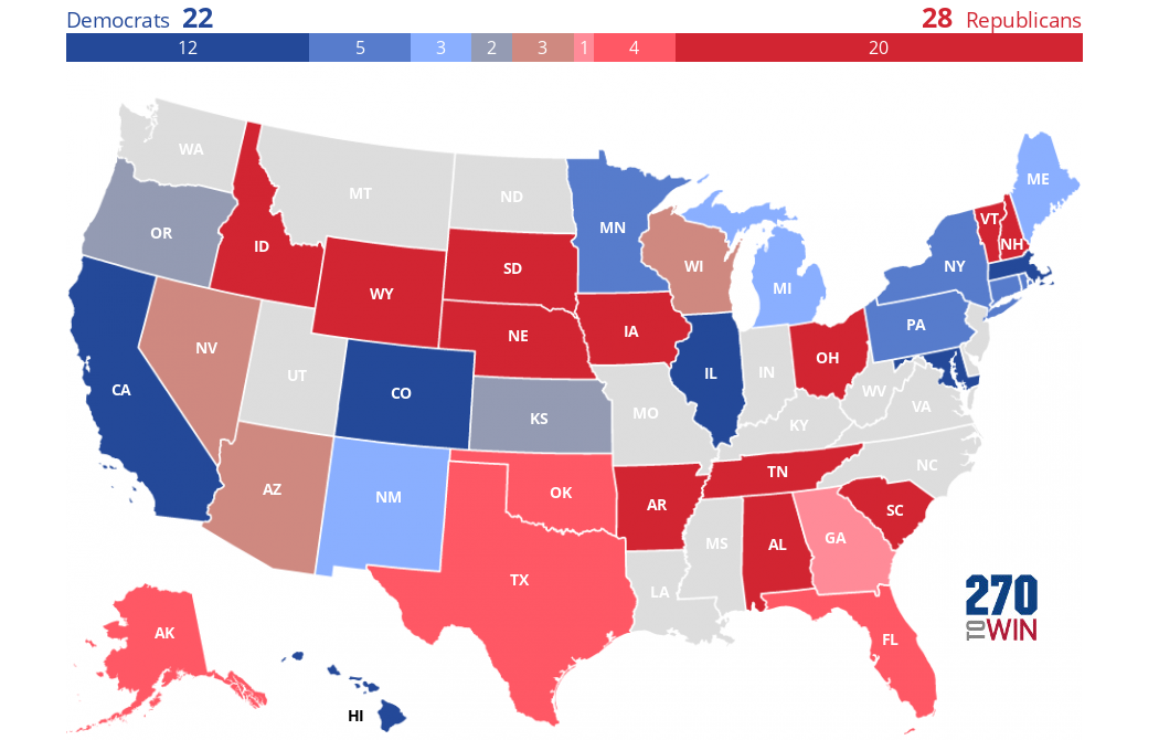 2022 Governor Election Forecast Maps - 270toWin 2022 Governor Election Forecast Maps - 270toWin