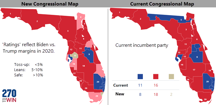Florida Legislature Passes Desantis Redistricting Plan Shapes Added To